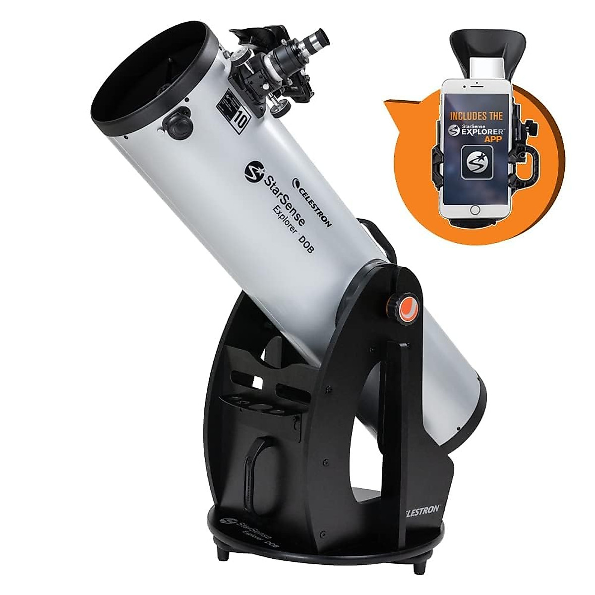 Celestron–StarSense Explorer 10-inch Dobsonian Smartphone App-Enabled Telescope – Works with StarSense App to Help You Find Nebulae, Planets & More –10-inch DOB Telescope – iPhone/Android Compatible