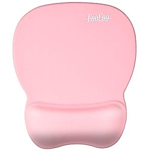 Ergonomic Gaming Mouse Pad with Wrist Support Gel Rest for Laptop at Internet Cafe, Home & Office, Non-Slip Silicone Base Mouse Mat MP04PN - Pink