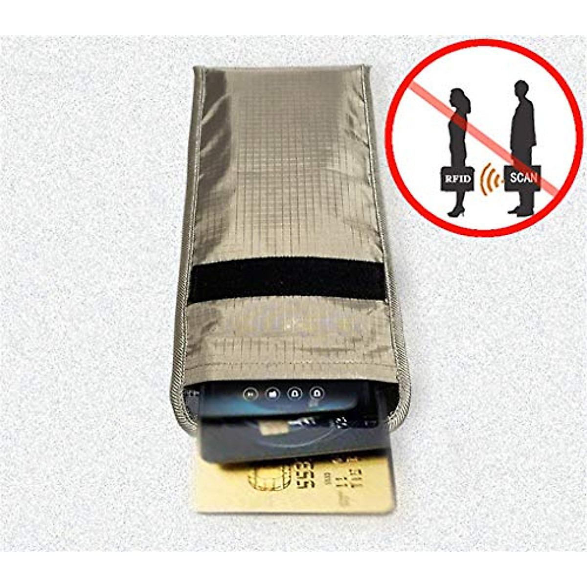 Security Pouch Faraday Bag Anti-Radiation Cell Phone Sleeve Signal Block Pouch Shield EMF 5G Protection RF GPS RFID Privacy Case Covers Smartphone Electronic Devices Anti-Tracking Wallet (B)