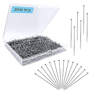 2000PCS Straight Pins for Crafts, Sewing Pins for Fabric Dressmaker Pins, Long 1 Inch Flat Head Pins for Quilting, Sewing, Jewelry DIY Fine Satin Pins