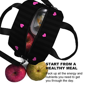 Grehge Cute Cartoon Lunch Bag Portable Thermal Insulated Preservation Pink Cat