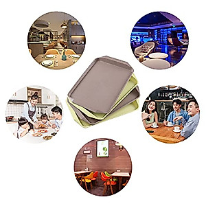 Obstnny 4-Pack Plastic Fast Food Serving Trays, Rectangular Serving Trays