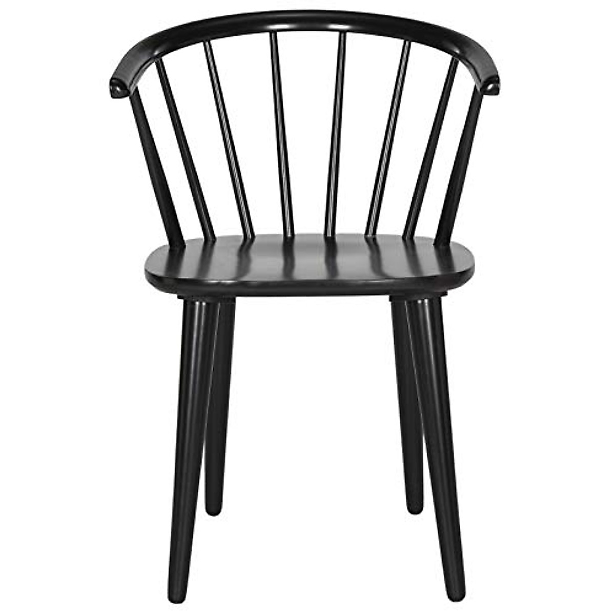 Safavieh Home Collection Blanchard Black Curved Spindle Side Chair, Wood, (Set of 2)