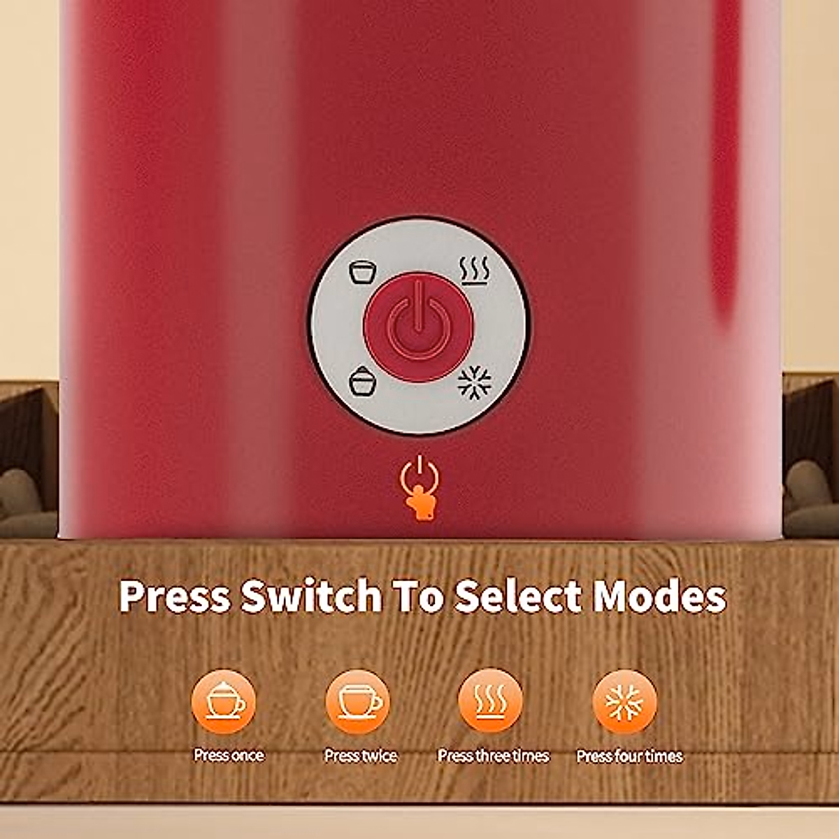 Milk Frother and Steamer, GREECHO 4 IN 1 Electric Milk Frother, 10.2oz/300ml Automatic Warm & Cold Milk Foamer for Coffee, Latte, Silent Operation & Automatic Shut-off, Viva Magenta Rose Red