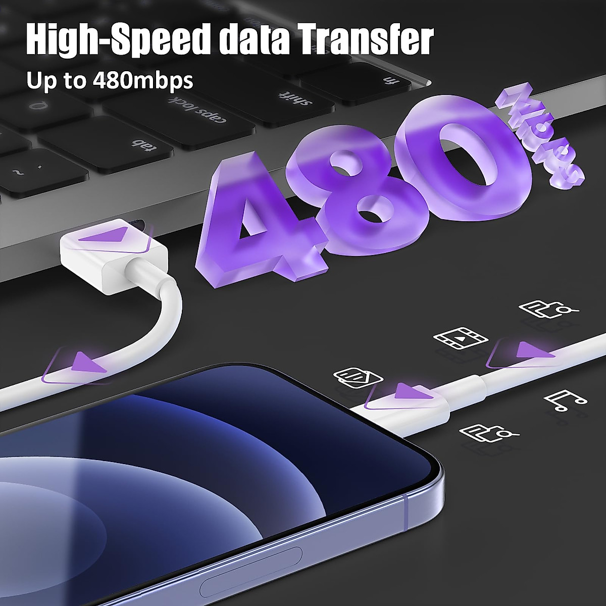 Essri for iPhone Charger 10 FT 3Pack, USB to Lightning Cable 10 Foot, Extra Long Fast Charging Cord 10 Feet Compatible with iPhone 14 13 12 11 Pro XR 8 7 6s Plus,iPad Pro Air Mini