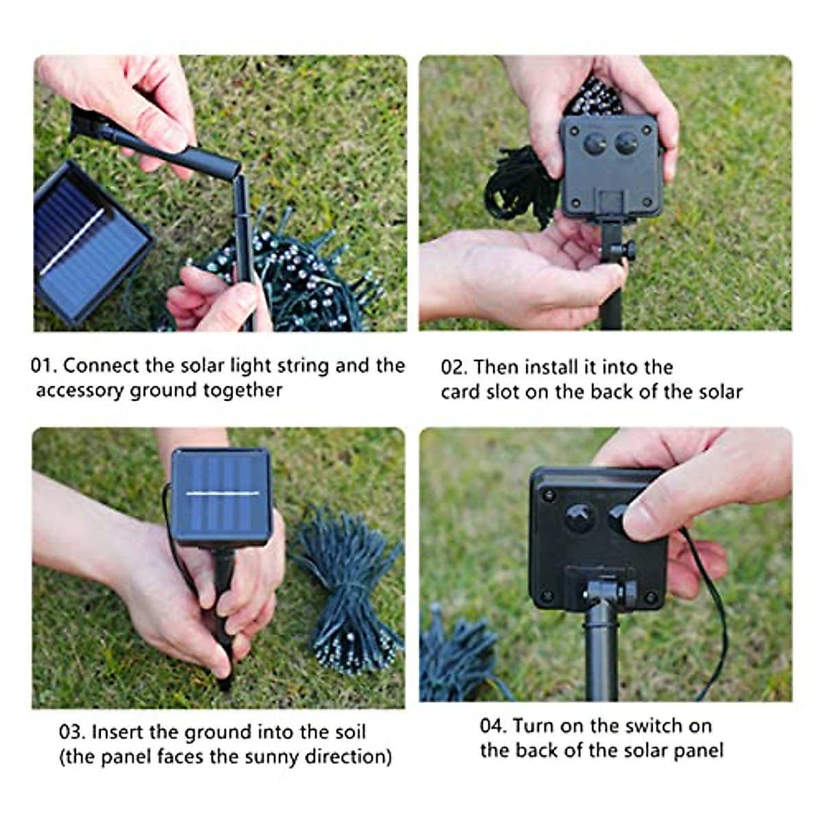 Solar String Lights, 100 LED 39ft LED String Lights Waterproof, 8 Modes, for Home Garden Patio Halloween Party Xmas Trees Decorate，Warm White，Pack of 2