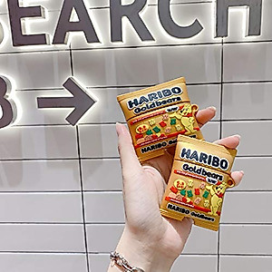 AirPods PRO case, 3D Cute, Fashionable and Interesting Candy Bag Sports Drink Bottle AirPods case, Soft Silicone Wireless Earphone Accessories Keychain Apple Airpods for PRO case (Haribo)