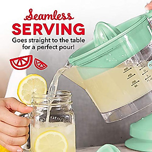 Dash Citrus Juicer Extractor: Compact Juicer for Healthy Juice, Oranges, Lemons, Limes, Grapefruit & other Citrus Fruit with Easy Pour Spout + 20 oz Pitcher - Aqua