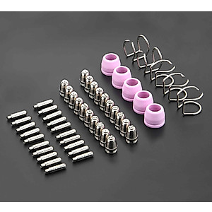 Hynade Plasma Cutter Torch Consumables, AG60P Consumables Pilot Arc Cutting Torch Tip Nozzles AG60P AG60 Plasma Torch Consumables for HYC50DP, CUT50H, PLC50DP Plasma Cutter 50 PCS(AG60 parts)