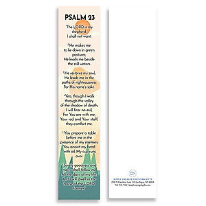 Bible Verse Psalm 23 Christian Bookmarks, Christian Bookmark, Page Marker divider, Christian Gifts for All Occasions (Pack of 12)