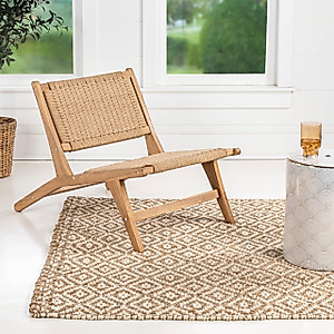 JONATHAN Y RLX1000A Parker Mid-Century Modern Woven Seagrass Wood Armless Lounge Chair Contemporary, Bohemian, Coastal, Transitional, Rustic, Natural
