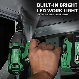 ALTOCRAFT Brushless Cordless Impact Wrench 1/2 Inch,20V High Torque Impact Gun, 4.0Ah Battery,280 ft-lbs(380 Nm),1 Hour Fast Charger,7 Sockets 3 Driver Bits,Belt Clip and Tool Bag