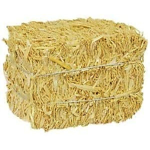 Fall Thanksgiving Harvest Mini Straw Hay Bale Sunni Sunflowers Natural Decorations Home Craft Display ~ Bundle of 4