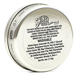 Shiner Gold Psycho Hold Pomade | Extreme Hold | High Shine | Water-based | Coconut Scent, 4oz