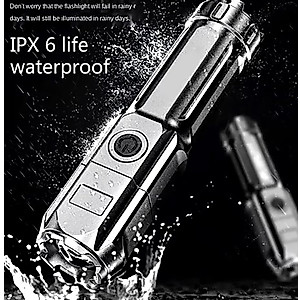 Cenbini 2PCS Peachloft Flashlight, Powerful LED Flashlight, Waterproof Zoom 3 Lighting Modes USB Rechargeable Torch for Outdoor Hiking Emergency (Gray Black)