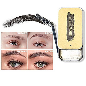 Eyebrow Soap Kit,brow pomade,eyebrow gel clear,Brows Styling Soap,Long Lasting Waterproof Smudge Proof Eyebrow Styling Pomade for Natural Brows (01)