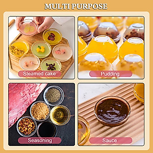 PARBEE 3" Clear Glass Pinch Bowls, 10 Pack 2.5oz Small Prep Dishes Stackable Ingredient Bowls for Spices Dipping Sauces Ice Cream Toppings, Dishwasher Microwave and Freezer Safe