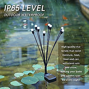 Solar Garden Swing Lights - 8 LED Outdoor Firefly Lights, Waterproof Path Lights, Sway with The Wind, for Yard Pathway Landscape Decor, Warm Yellow (2 Pack)