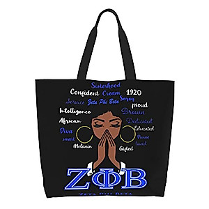 Kwopgzo Reusable Tote Bags Large Capacity Shoulder Bag,Sorority Gift For Women Girls,Foldable Waterproof Shopping Handbag