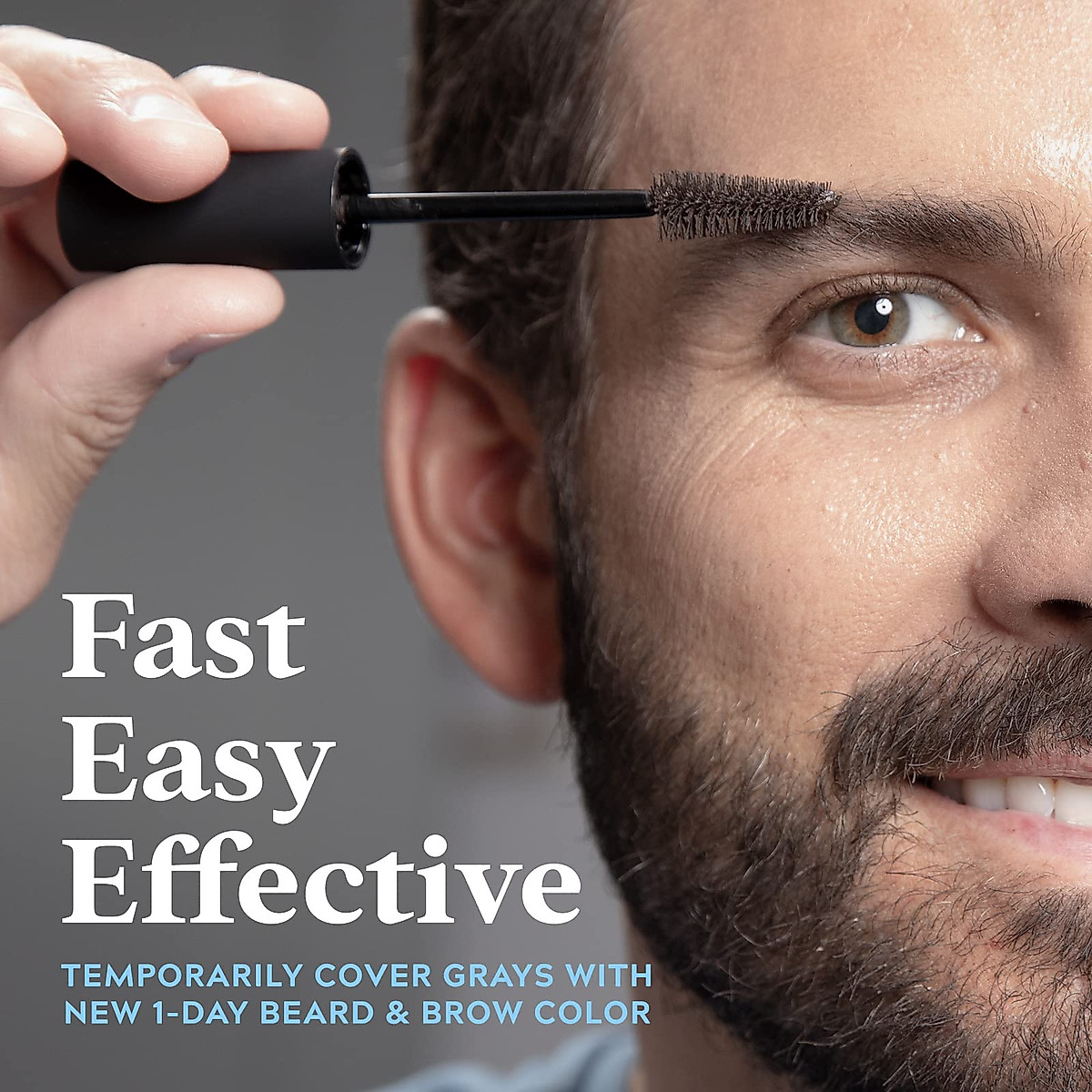 Just for Men 1-Day Beard & Brow Color, Temporary Color for Beard and Eyebrows, For a Fuller, Well-Defined Look, Up to 30 Applications, Light Brown