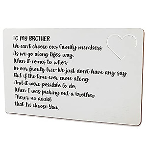 Anniversary Card Gifts for Brother, Anniversary Cards Gift for Brother, Engraved Metal Wallet Insert, Thank You Gifts for Brother, Birthday Christmas for Brother-WWI39