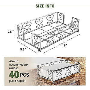 LEVIMETREE Guest Towel Silver Napkin Holder Guest Towel Holder for Bathroom Modern Serviette Holder Tissue Dispenser Perfect for Outdoor Events -Dining Table Napkin Holder, Home Décor Bathroom Trays