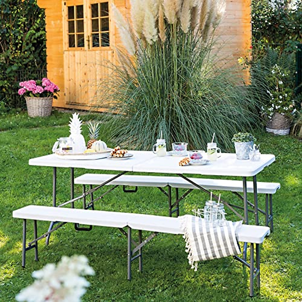 ABCCANOPY 60x 30 Inches Plastic Folding Picnic Table