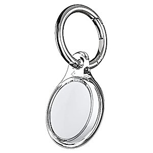 Spigen Ultra Hybrid Compatible with AirTag Case Cover AirTag Holder Designed for AirTag Keychain Ring (2021) - Crystal Clear