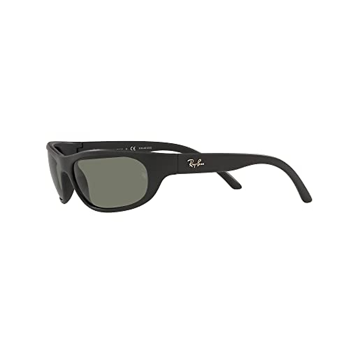 Ray-Ban Men's RB4033 Predator Rectangular Sunglasses, Matte Black/Polarized Green, 60 mm