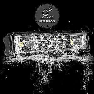 nicerpro 6 Inch Led Pods Light Bar Slim 60W 10000Lm 12V/24V Driving Fog Light Waterproof Combo Flood Spot Lights for Trucks Off Road ATV UTV Golf Cart Trailer 2 Pack