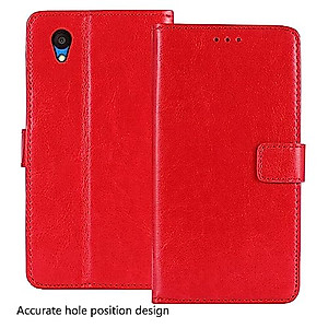 YZKJSZ Wallet Case for Motorola ThinkPhone (6,6") + [3 Pack] Tempered Film Glass Screen Protector Flip PU Leather Case with Credit Card Slots and Stand Protective Cover - Red
