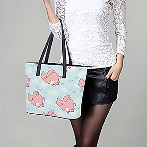 Womens Handbag Pigs Pattern Leather Tote Bag Top Handle Satchel Bags For Lady
