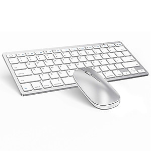 OMOTON Bluetooth Keyboard and Mouse for iPad (10th/ 9th/ 8th), Wireless Keyboard and Mouse Compatible with iPad Pro 12.9/11 inch,iPad Air 5th/ 4th, and Other Bluetooth Enabled Devices, Silver White