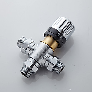 HHOOMMEE DN15 Thermostatic Water Mixing Valve, 3 Way 1/2 Inch Temperature Control Bathroom Faucet Shower Valve…