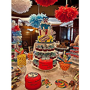 Dr. Seuss The Cat in The Hat Birthday Decorations/Thing 1 and Thing 2 Party Decorations/Dr. Seuss Baby Shower Decorations Blue White Red/Circus Carnival Party Decorations/2023 Nurse Graduation