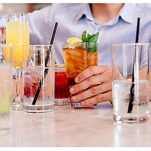 [400 Pcs] Black Individually Wrapped Disposable Plastic Straws(7.5" longX0.23" diameter)