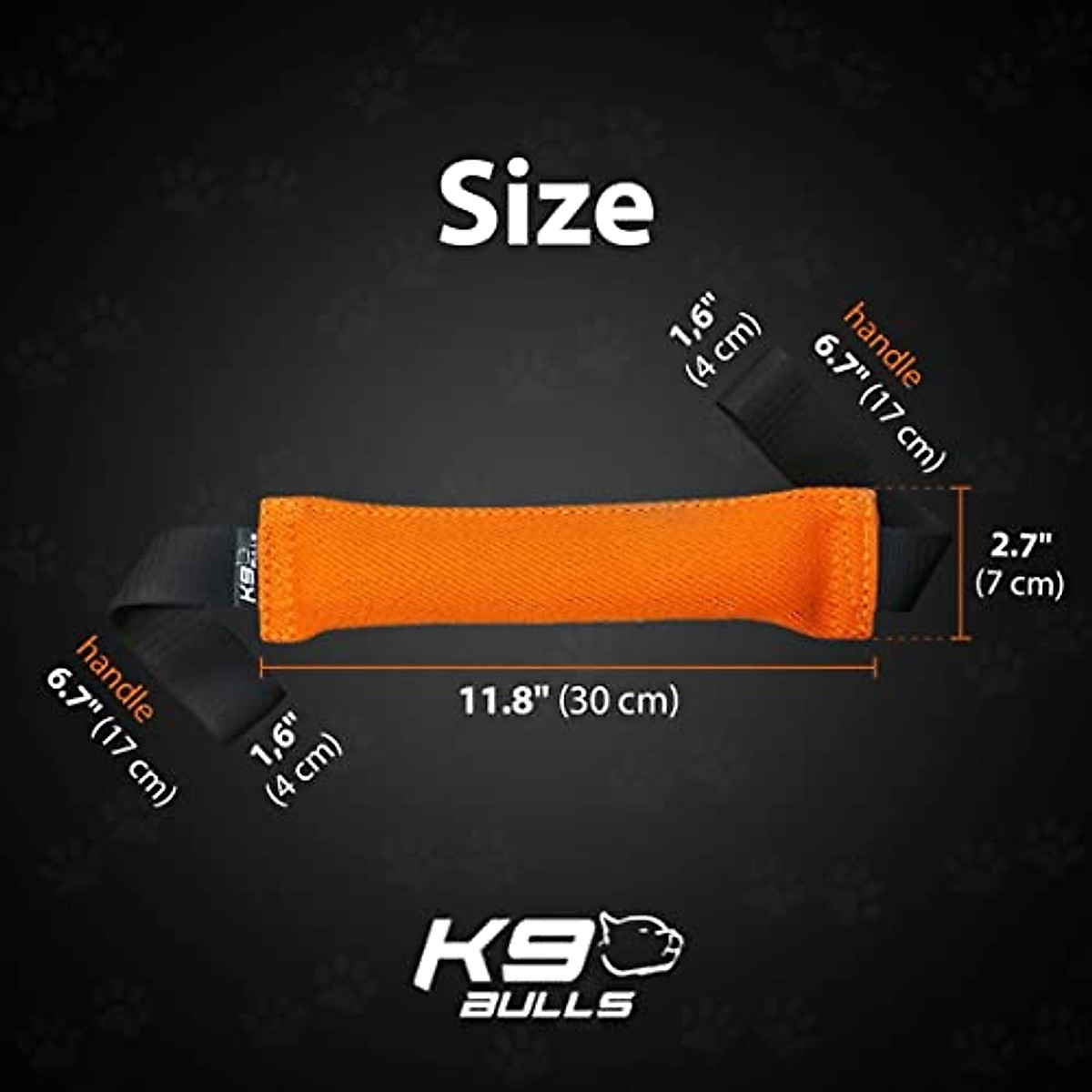 K9 Dog Tug Toy for Interactive Tug of War - Tear Resistant French Linen - Super Durable Yet Soft for Dog's Teeth. Perect for :Tug of War, Schutzhund,Agility,Ring Sport,PoliceK9,and More. -Orange-