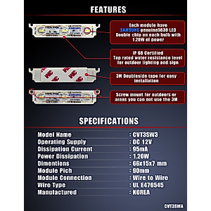 Crystal Vision CVT3SW3K-KIT50 LED Storefront Window Kit/Plug & Play Samsung LED Bulb Made in Korea 50 ft, White