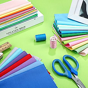 200 Pieces 10 x 10 Inches Solid Color Cotton Fabric Square Fabric Craft Fabric Scraps Multi Color Cotton Quilting Fabric Bundles Patchwork Precut for DIY Craft Sewing Clothing