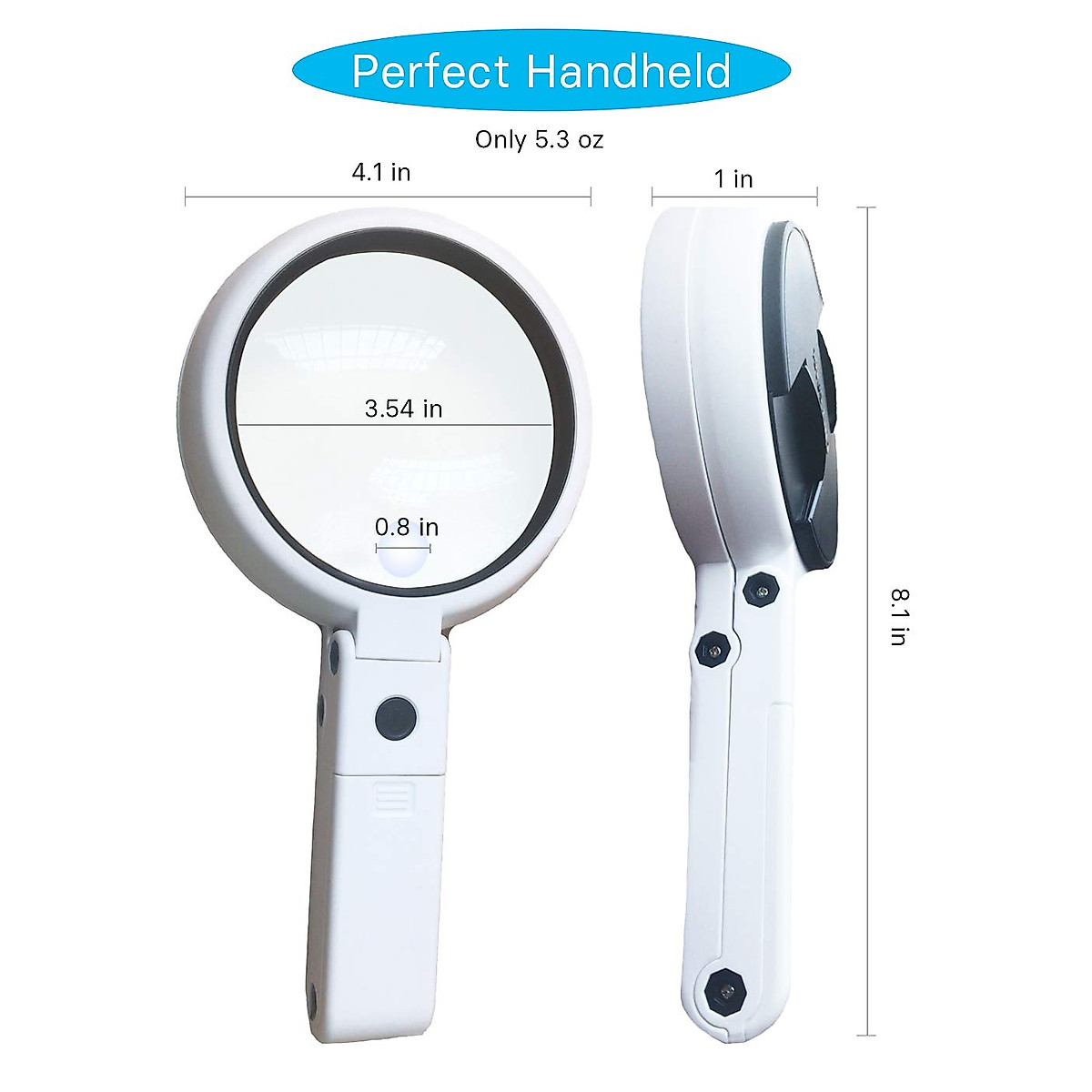 Magnifying Glass with Lights,Adjustable Standing Base,Portable Handheld,[3.5X+10X] Dual Magnification Lens,Magnifier Glass for Reading Jewelry Craft and Computer Repair