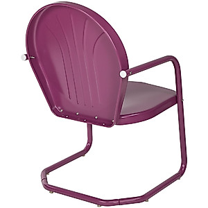Northlight 34-Inch Outdoor Retro Tulip Armchair, Purple
