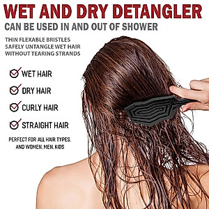 Fiora Naturals Hair Detangling Brush -100% Bio-Friendly Detangler hair brush w/Ultra-soft Bristles- Glide Through Tangles with Ease - For Curly, Fine, Women, Men, Kids, Toddlers, Wet and Dry Hair