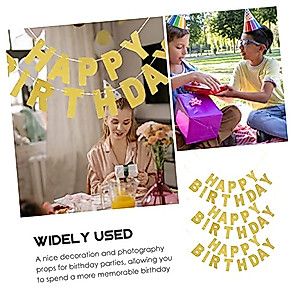 ibasenice 6 pcs Birthday Party Pull Flag Happy Birthday Garland Gold Garland Gold Sequins Birthday Backdrop Banner for Women Yard Signs Paper Birthday Party Banner Birthday Supplies Triangle