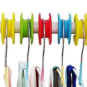 24pcs Silicone Clothes Hanger Fixed Hook Windproof Hanger Spacer Anti-Off Hanger Fixing Ring Hooks Best for Indoor & Outdoor(Random Color)