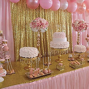 Sequin Backdrop Curtain Gold Sparkly Drapes 4 Panels 2ftx8ft Wedding Ceremony Backdrop Glitter Shimmer Fabric Backdrop Background