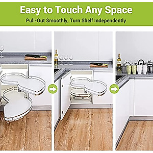 Lvmol Blind Corner Pull Out Cabinet Organizer, Kitchen Cabinet Swing Tray - Soft Close (Swing Right)