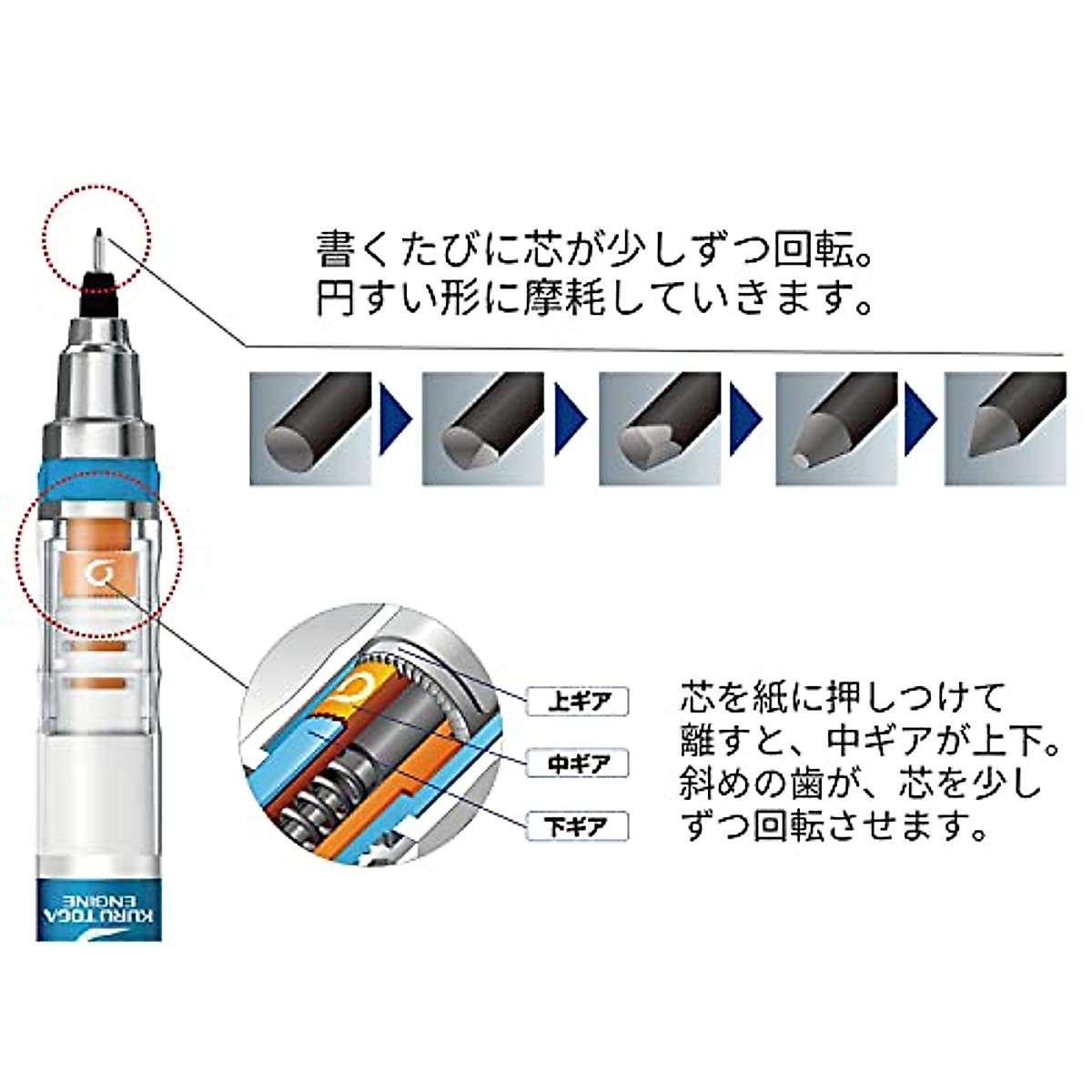 uni Alpha-Gel Switch Mechanical Pencil, 0.5 mm, Black Body (M51009GG1P.24)