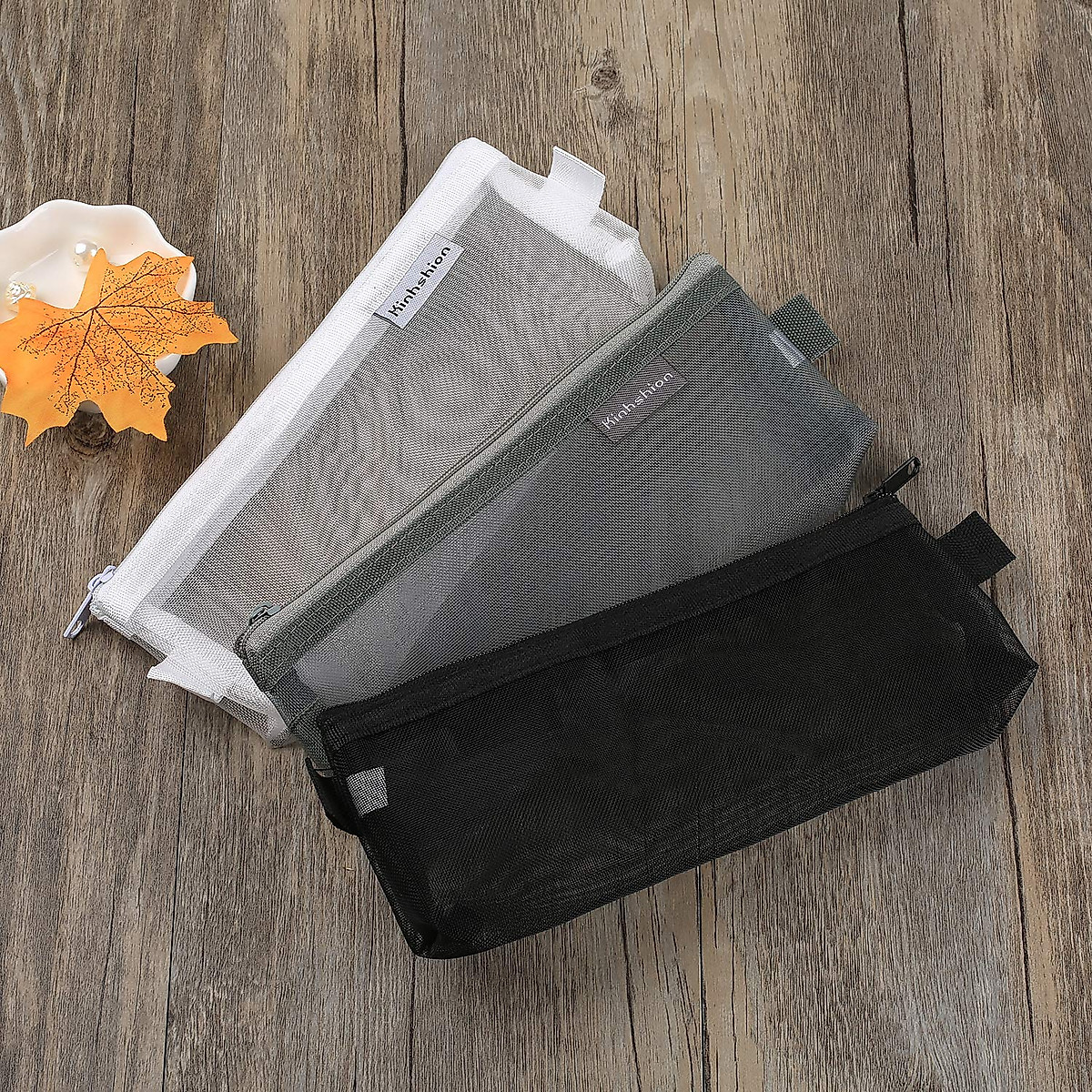 Birsppy Shuxy 3 Pieces Zipper File Bags Organizer Mesh Zipper Pencil Case Storage Travel Holder Transparent Multipurpose Jewelry Candy Cosmetic Toiletry Stationary Pen Pencil Makeup Bag (Medium)