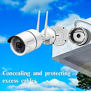Universal Bullet Security Camera Junction Box Mount Bracket(8 Pack),Waterproof Aluminum Junction Box for IP Camera Electric Enclosure, Indoor/Outdoor Wall Ceiling Mount Hide Cable Junction Base Boxes