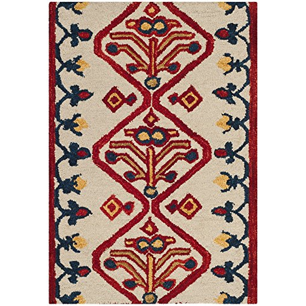 SAFAVIEH Aspen Collection 2' x 3' Ivory/Multi APN703A Handmade Moroccan Boho Tribal Wool Accent Rug